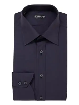 TOM FORD Cotton-poplin Shirt - Blue