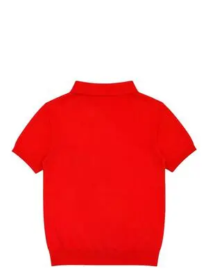 HERITAGE Fine-knit Short-sleeve Polo Shirt - Red