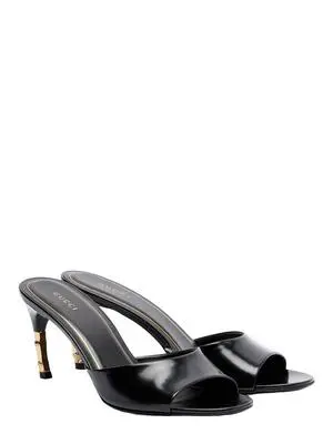 Gucci Bamboo Leather Mules - Black