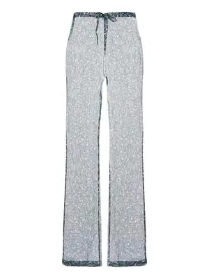 Dries Van Noten Printed Sheer Silk Wide-leg Pants - Multicoloured