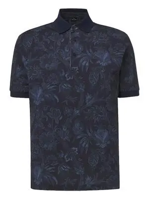 Etro Floral Cotton Piqué Polo Shirt - Blue