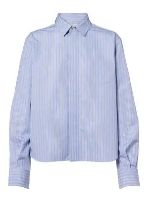 Sacai Striped Cotton-blend Poplin Shirt - Blue