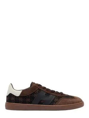 Hogan H647 Suede Sneakers With Leather Trim - Brown