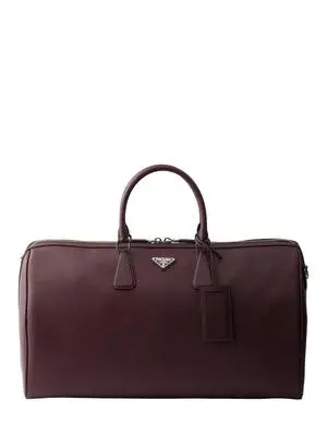 Prada Saffiano Leather Travel Bag - Red
