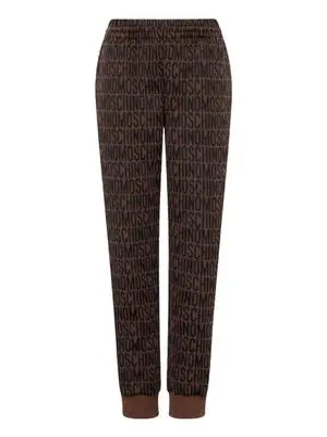 Moschino Monogram Jacquard Fleece Joggers - Black