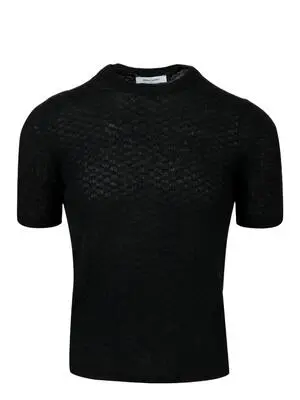 GRAN SASSO Short-sleeve Knitted T-shirt - Black