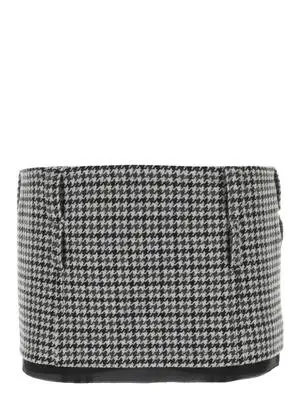 Miu Miu Houndstooth Mini Skirt - Black