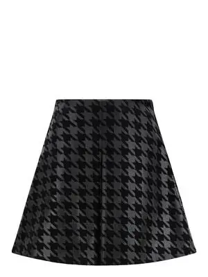 Moncler Frgmt Houndstooth Wool Mini Skirt - Black