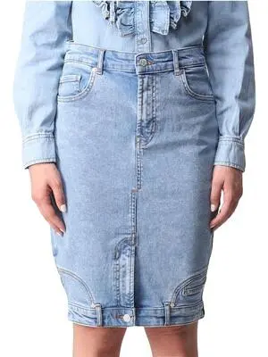 Moschino Denim Midi Skirt - Blue