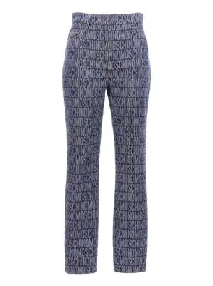 MOSCHINO Moschino Logo-Jacquard High-Rise Slim-Cut Jeans