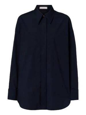 Dorothee Schumacher Cotton-blend Poplin Oversized Shirt - Black