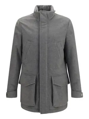 Brunello Cucinelli Cashmere High Neck Jacket - Gray