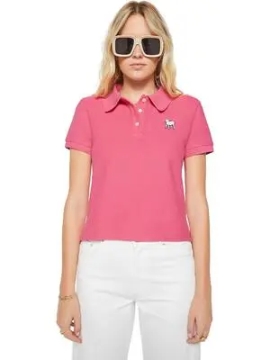MOTHER The Split S/s Polo Shirt With Embroidered Lamb - Multi