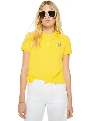 MOTHER The Split S/s" Embroidered Polo Shirt - Multi
