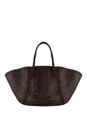 Dragon Diffusion Woven Leather Shoulder Bag - Brown