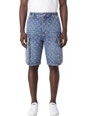 Dsquared2 Dsquared2 Monogram Jacquard Denim Cargo Shorts Navy
