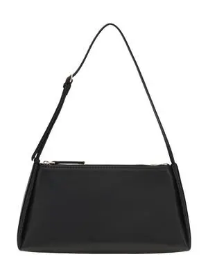 Calvin Klein Aurelis Smooth Calfskin Leather Shoulder Bag - Black