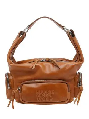 MARGESHERWOOD Margesherwood Smooth Calfskin Leather Hobo Bag With Double Zip Closure Brown