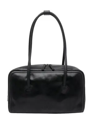 MARGESHERWOOD Boston Smooth Calfskin Leather Shoulder Bag - Black