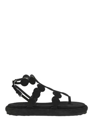 Pierre Hardy Suede Thong Sandals With Ankle Strap - Black