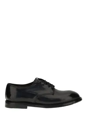 Premiata Smooth Calfskin Leather Derby Lace-up Shoes - Black