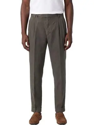 PT TORINO Slim Fit Linen And Cotton Blend Chino Trousers - Brown