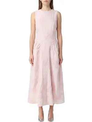 ROTATE BY BIRGER CHRISTENSEN Off-the-shoulder Floral Mesh A-line Midi Dress With Fringe - Pink