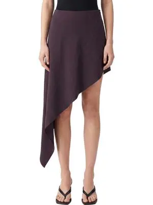 Alaïa Asymmetrical Mini Skirt In Viscose And Paper Blend - Violet