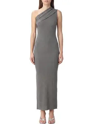 Rick Owens Asymmetric One-shoulder Knit Midi Dress - Grey