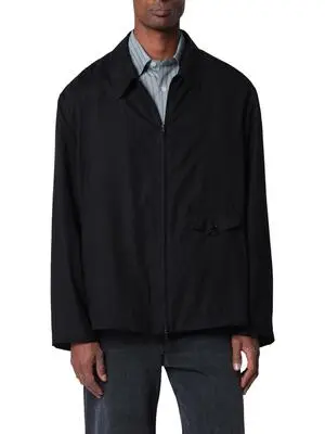 Our Legacy Relaxed Fit Nylon Zip-up Shirt Jacket - Black