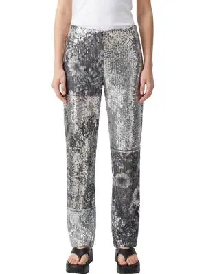 MAISON MARGIELA Sequined Floral Wide-leg Trousers - Multicolor