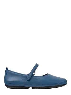 Camper Right Nina Mary Jane Flats With Velcro Strap And Round Toe - Blue