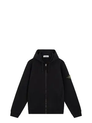 Stone Island Zip Hoodie - Black