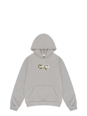 DENIM TEARS Embroidered Floral Hoodie - Grey