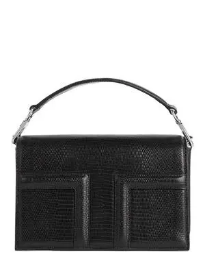 TOTEME Mini T-flap Bag In Lizard-embossed Leather - Black