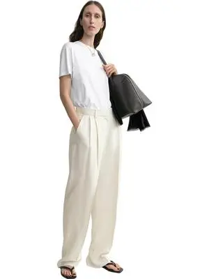 TOTEME Double-pleat Fluid Trousers - Ecru