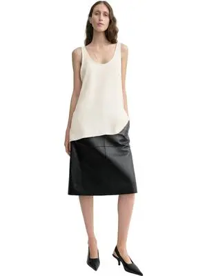 TOTEME Sablé Tank With Scoop Neckline And Raw Hem - Macadamia