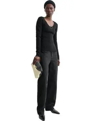 TOTEME Merino Knit Top - Black