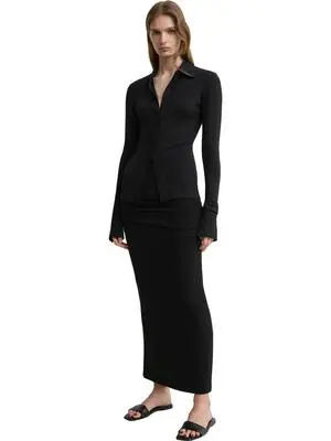 TOTEME Draped Jersey Skirt - Black