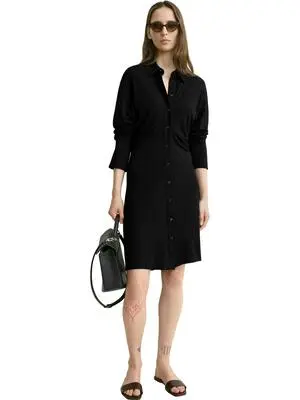 TOTEME Slouch Jersey Shirtdress - Black