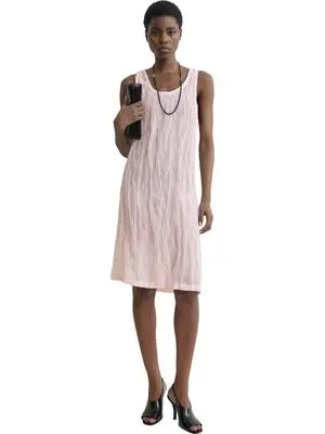 TOTEME Crinkled Cotton Tank Dress - Bloom
