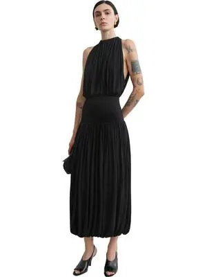 TOTEME Gathered Viscose Dress - Black