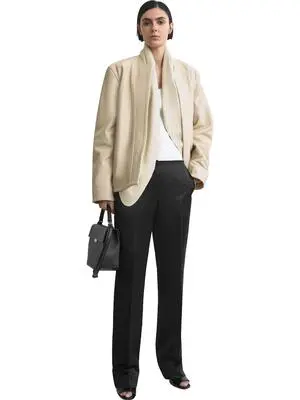 TOTEME Minimalist Biker Jacket - Stone
