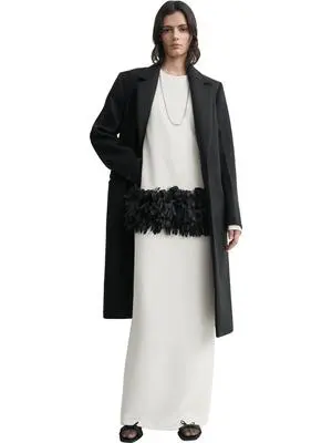 TOTEME Petal Embellished Wool-silk Blend Maxi Dress - Off-white