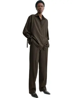 TOTEME Tie-cuff Oversized Shirt - Pepper