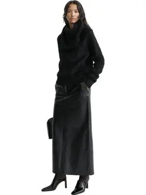 TOTEME Funnel Neck Alpaca-blend Knit - Black