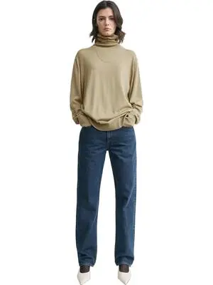 TOTEME Merino Wool Voluminous Turtleneck - Desert