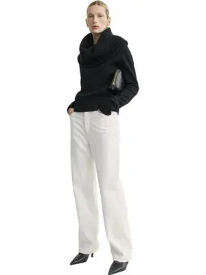 TOTEME Funnel Wool Knit - Black