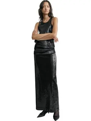 TOTEME Curved Sequin Tank - Black