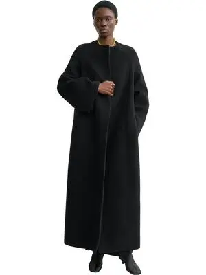TOTEME Bell-sleeve Wool-blend Coat - Black